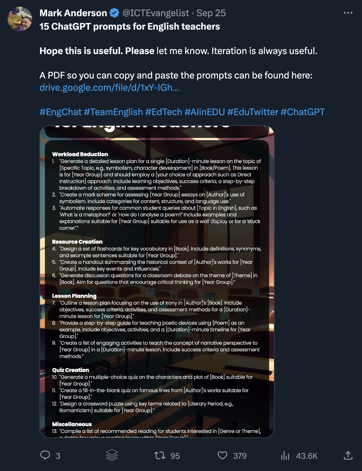 Free resource: The Little Book of Generative AI prompts for teachers ...